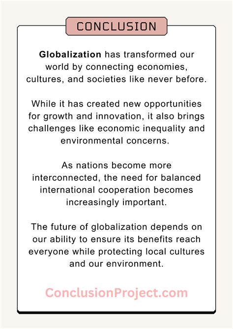 Conclusion Of Globalization Project And Essay