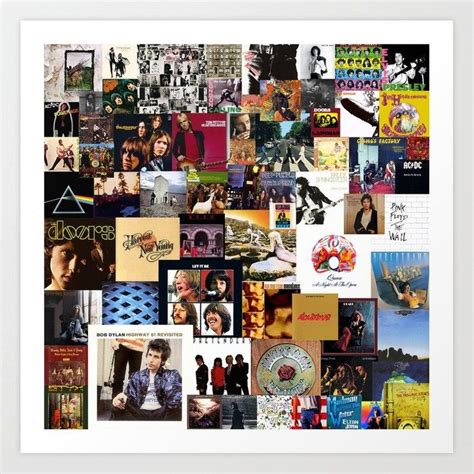 Classic Rock And Roll Albums Collage Art Print By Silvioledbetter