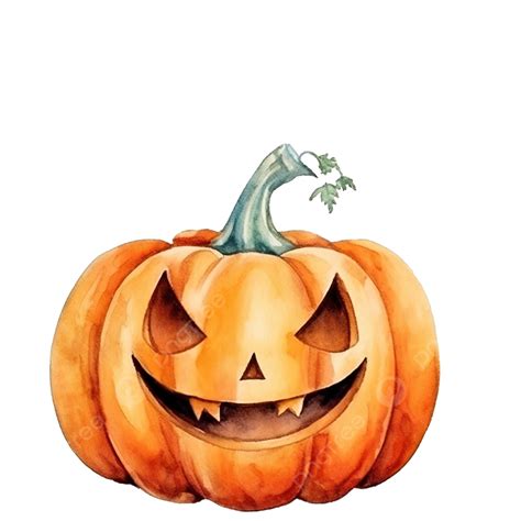 Watercolor Halloween Seamless Pattern With Pumpkin Character Halloween