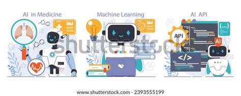 Ai Integration Set Artificial Intelligence Human Stock Vector Royalty Free