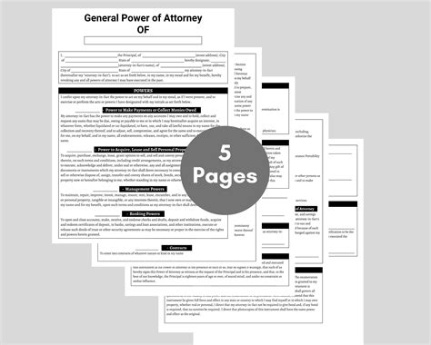 Editable General Power Of Attorney Printable Poa Templates General