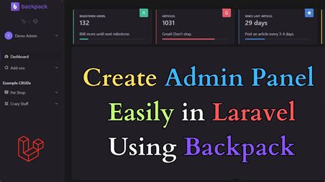 How To Create Admin Panel Easily In Laravel Using Backpack For Laravel