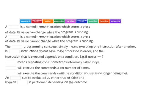 Programming Fundamentals Complete The Sentence
