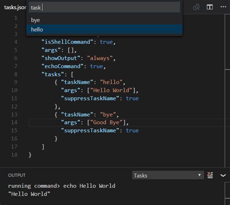 Tasks V Vscode Docs