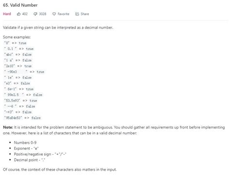 65 Valid Number · Leetcode