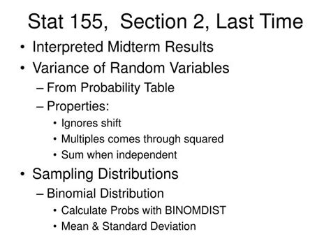 Ppt Stat 155 Section 2 Last Time Powerpoint Presentation Free Download Id 4502879