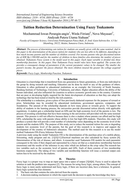 Tuition Reduction Determination Using Fuzzy Tsukamoto Pdf