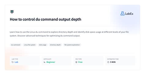 How To Control Du Command Output Depth Labex