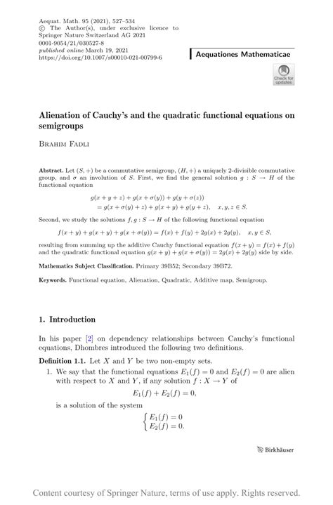 Alienation Of Cauchys And The Quadratic Functional Equations On