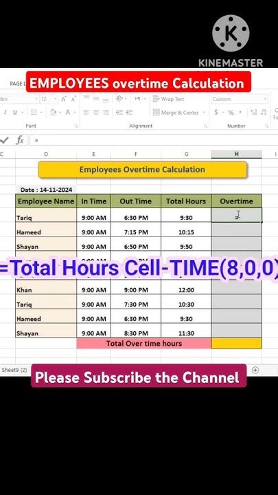 How To Calculate Overtime Hours In Microsoft Excel Overtime