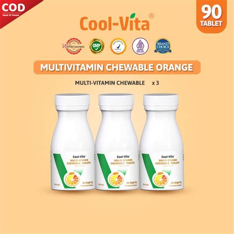 [3 Pcs] Coolvita Multivitamin Chewable Tablets Orange Flavored Food Supplement 1 Bottle Shopee