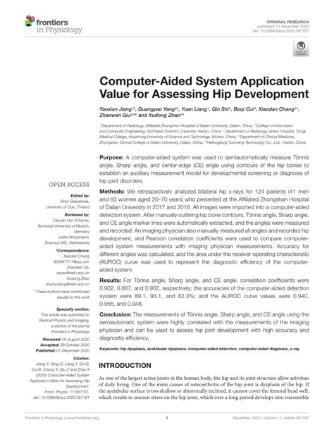 Pdf Computer Aided System Application Value For Assessing Hip Development