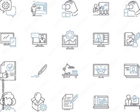 Workflow And Office Outline Icons Collection Workflow Office Automation Process Tasks