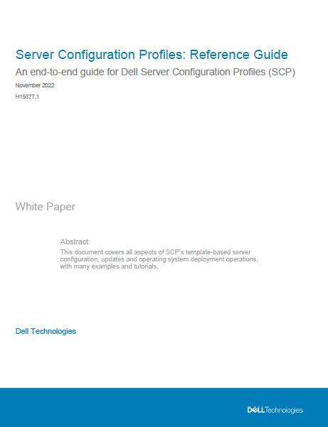 Server Configuration Profiles Reference Guide Dell Technologies Info Hub