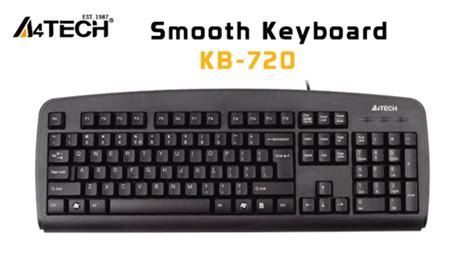 Keyboard A4tech KB 720 USB کیبورد ای فورتک با لیزر فارسی مناسب ادارات و تایپ