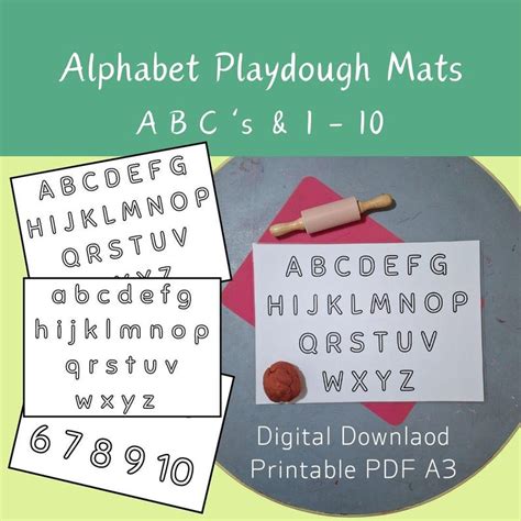 Alphabet Playdough Mat And 1 10 Etsy