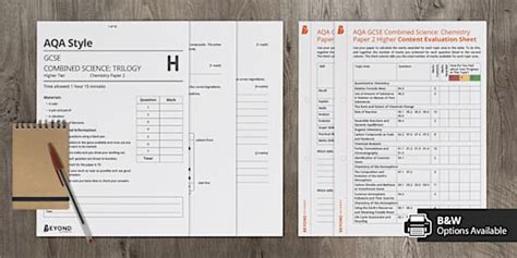 Aqa Gcse Combined Science Chemistry Paper 2 Higher Twinkl
