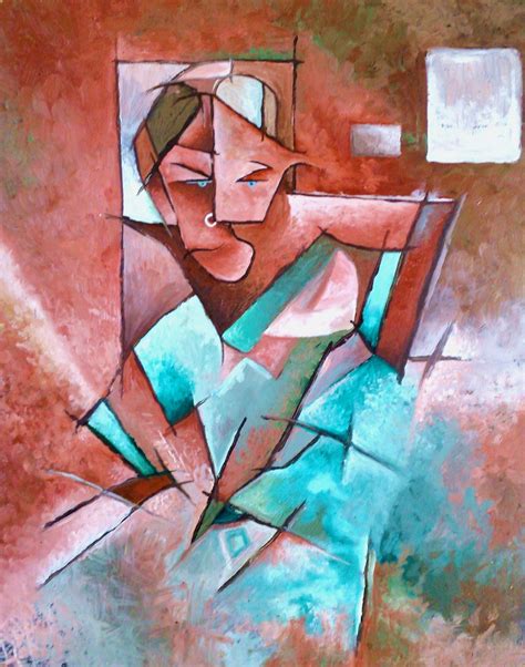 Cubist Self Portrait With Nose Ring Art Inspiration Painting Artwork