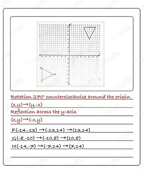 Solved Graph The Image Of Fgh After The Following Sequence Of Transformations Rotation 270° C
