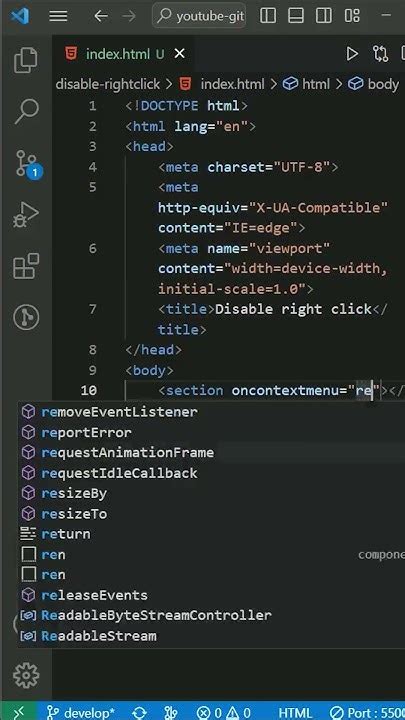 Web Page Disable Right Click Shortsvideo Html5 Tips Tipsandtricks