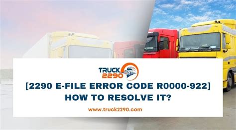 Resolve E File Error Code R Truck