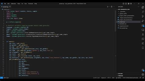 Npc Generator In Python Cs50 Courses Project Youtube