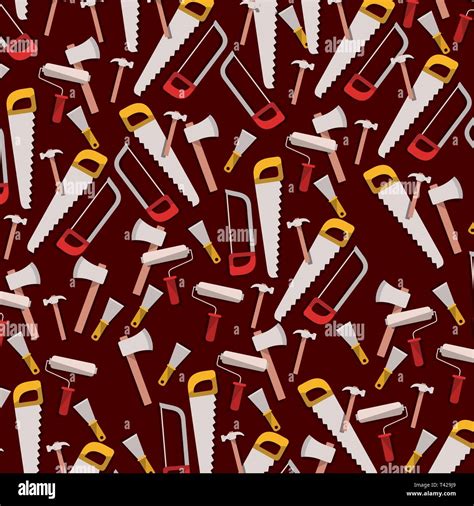 Set Of Tools Construction Pattern Stock Vector Image Art Alamy
