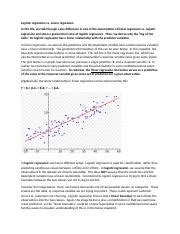 Comparison Of Logistic Regression And Linear Regression Course Hero