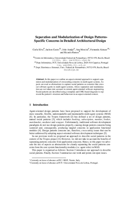 Pdf Separation And Modularization Of Design Patterns Specific
