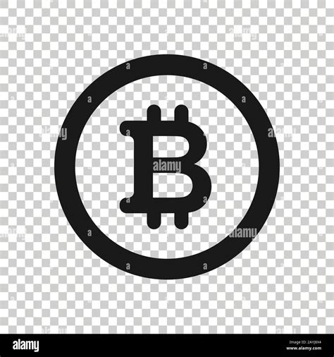 Bitcoin Icon In Flat Style Blockchain Vector Illustration On White Isolated Background