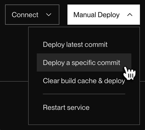 Deploying A Specific Commit Render Docs