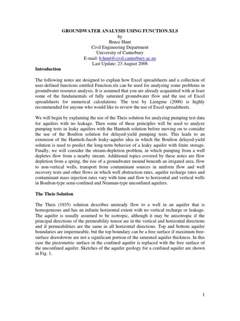 Groundwater Analysis Using Function Pdf Aquifer Groundwater
