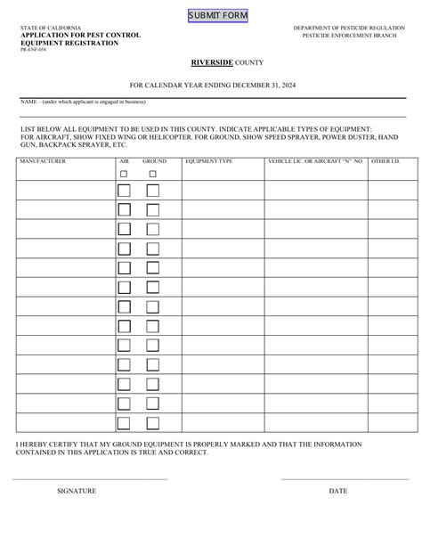 Form Pr Enf Download Fillable Pdf Or Fill Online Application For Pest Control Equipment