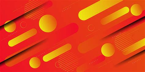 Abstract Bright Red Dynamic Gradient Background With 3d Look And Simple Circle Pattern Yellow
