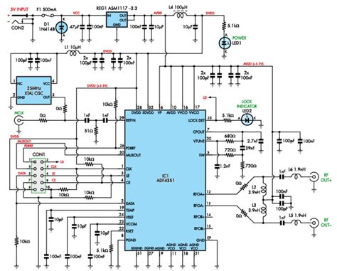 adf4351 35mhz 4 4ghz pll rf signal source frequency synthesizer board