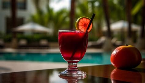 Premium Ai Image Refreshing Cocktail With Fresh Fruit And Ice