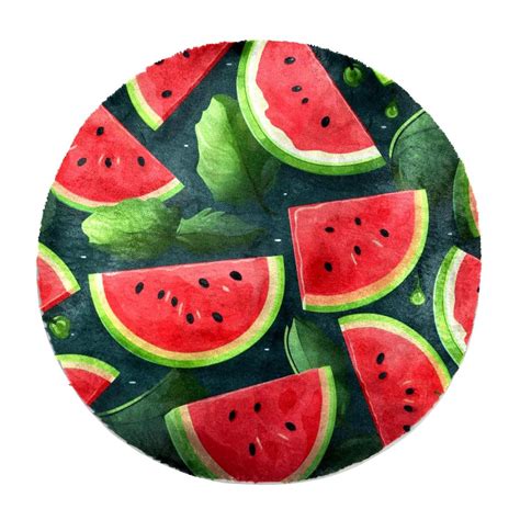 Watermelon Round Bathroom Rugs Non Slip Bath Mats For Bathroom Bath