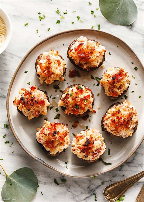 Baked Stuffed Mushrooms Recipe With Cream Cheese And Bacon How To
