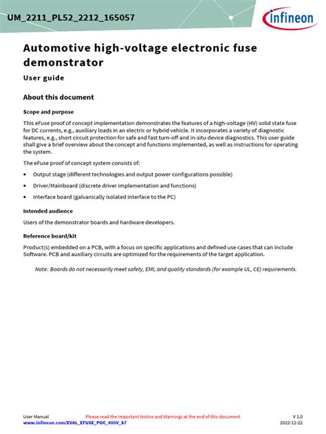 Infineon Eval Efuse Poc 400v S7 Automotive High Voltage Electronic Fuse Demonstrator