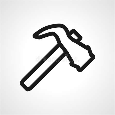 Hammer Line Icon Hammer Tool Linear Outline Icon Stock Vector
