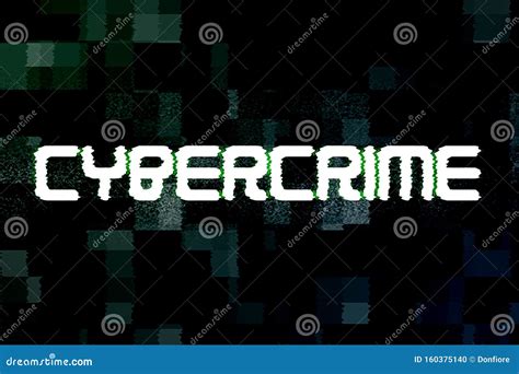 vintage cybercrime text title on tv screen noise background with multi