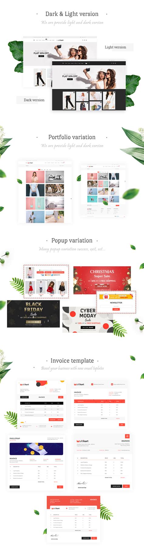 Multikart ECommerce HTML Admin Email Invoice Template Testing