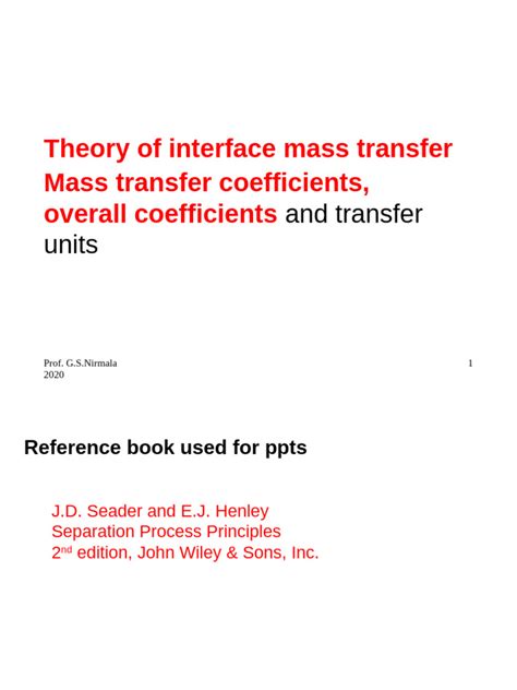 Lec 3 Interphase Mass Transfer Pdf