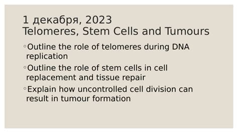 Cie 5 1 Telomeres And Stem Cells Teaching Resources