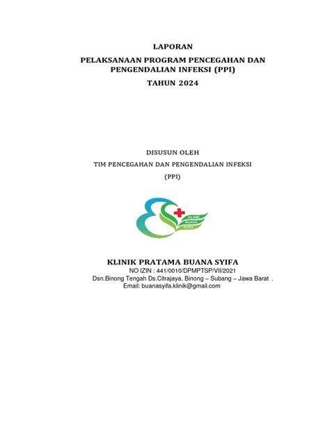 Bukti Pelaksanaan Program Ppi Yang Telah Dilaporkan Ke Pimpinan Klinik Pdf