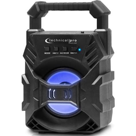 (4 Qty) Technical Pro Portable Rechargeable Compact Bluetooth Speaker With Led/Usb/Fm/Tf, Li, 1 ...