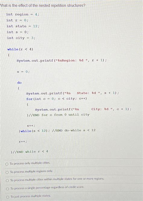 Solved What is the effect of the nested repetition | Chegg.com
