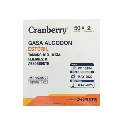 Gasa Algodon Estéril 10 X 10 Cm X 2 Unidades