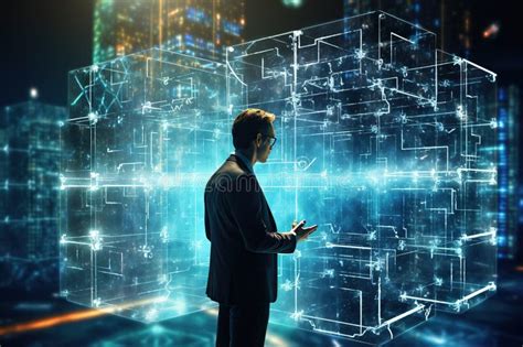 Data Network Connect Blockchain Technology Futuristic Global