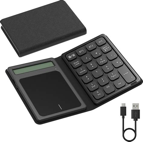 Amazon Bluetooth Number Pad Touchpad With Calculator Rechargeable Folding Portable